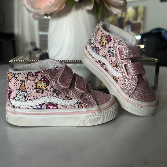 Vans | Shoes | Pink Glitter Kitty Cat Ice Cream Vans | Poshmark
